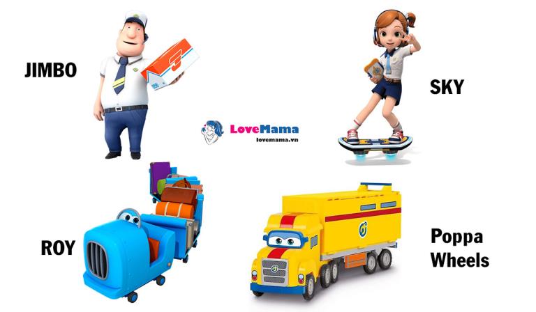 Tên nhân vật đội bay siêu đẳng Super Wings có hình ảnh rõ ràng